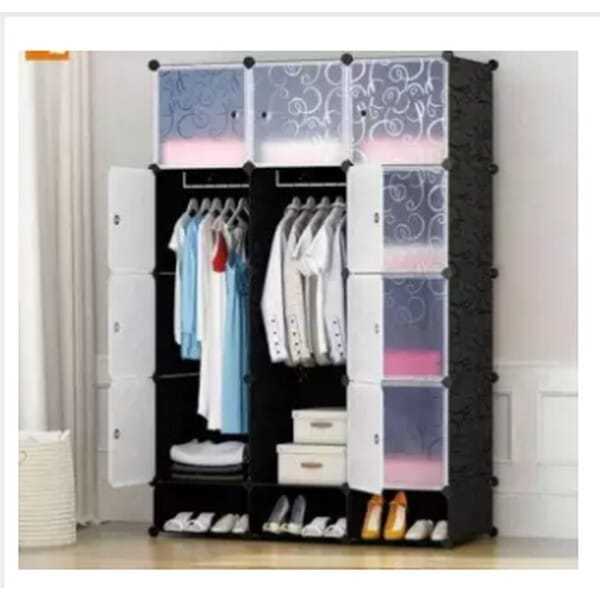 New Shoe And Cloth Rack Storage Cabinet Wardrobe With Hanger 12Door ...