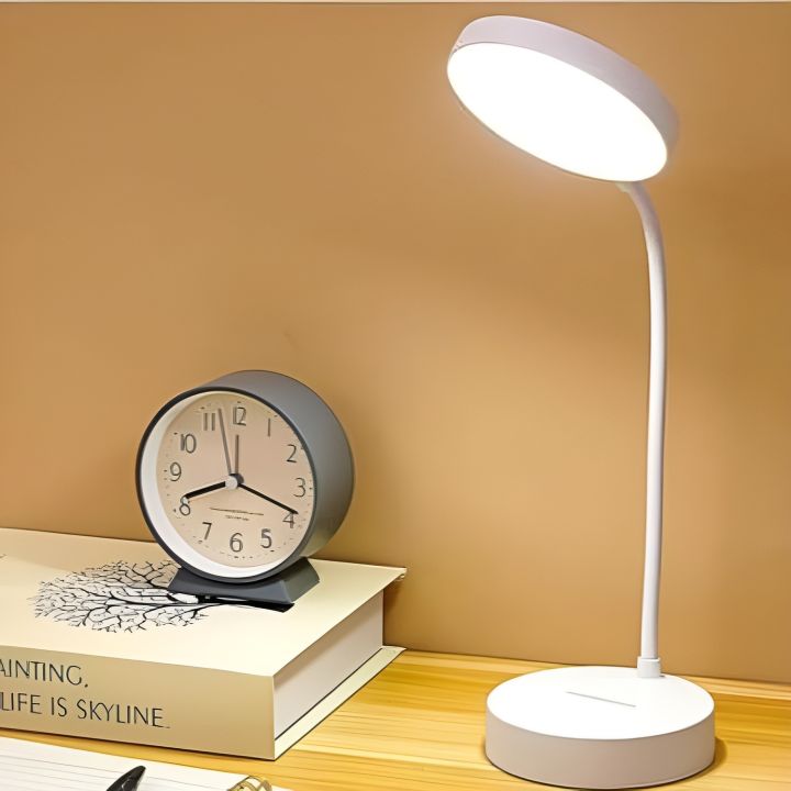 Rechargeable, Flexible 3 Colors Light Adjustable Brightness Study Lamp ...