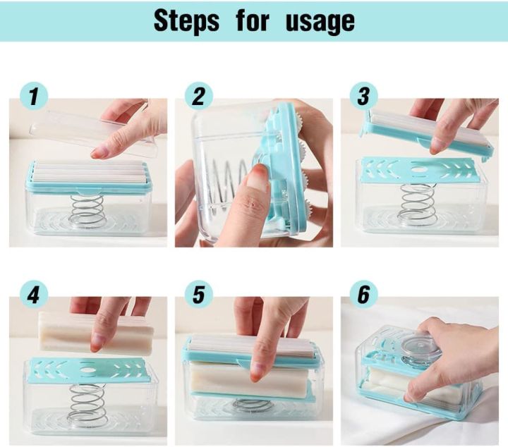 Laundry Rolling Soap Box Portable Soap Bar Box Dispenser With Rubber ...