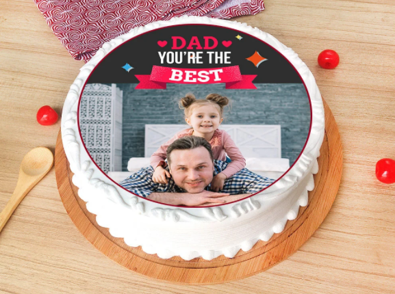 Round Photo Cake For Dad | Daraz.com.np