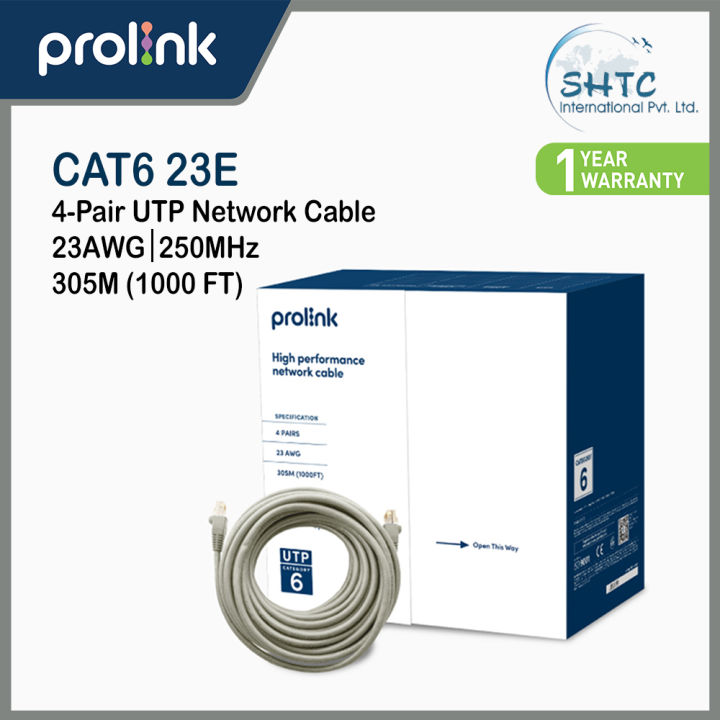 Prolink 4-Pair UTP Network Cable | 23AWG 250MHz | CAT6 23E Essential ...