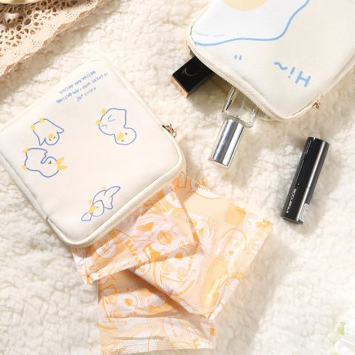 Kawaii Cartoon Women Tampon Sanitary Napkin Storage Bag Mini Coin Purse ...