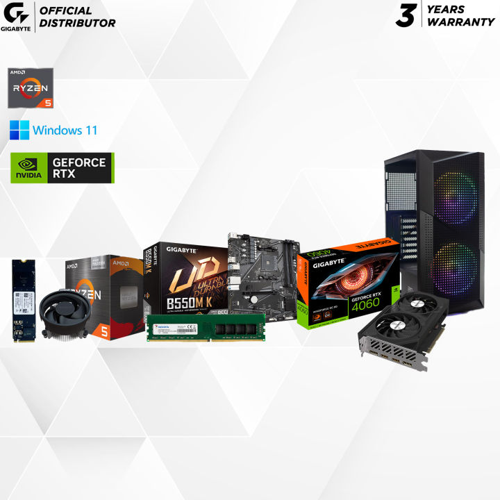 Custom Pc with Ryzen 5 7600, B650D3HP motherboard and 16/512/1TB Ram ...