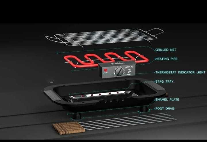 Electric Smokeless Portable Barbeque Grill Machine 2000W With 1 Set BBQ ...