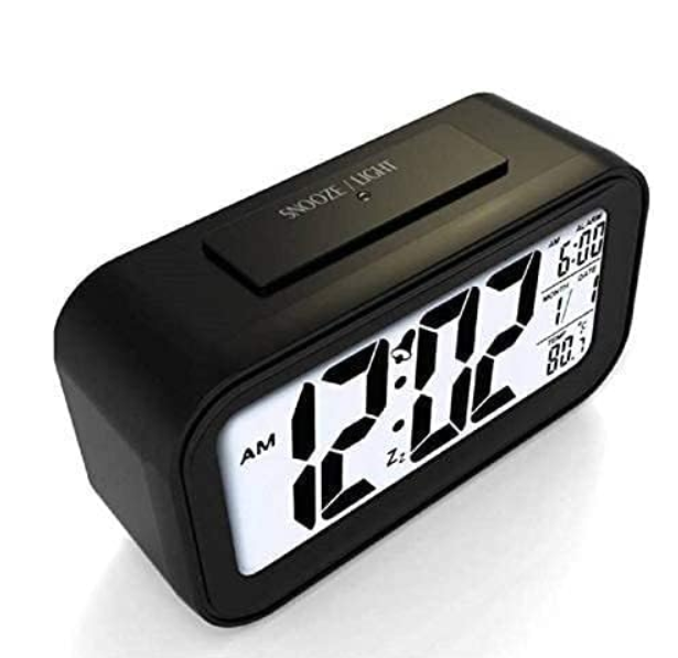 Digital Alarm Clock, Lcd Light Up Digital Coock , Smart Optical Back ...