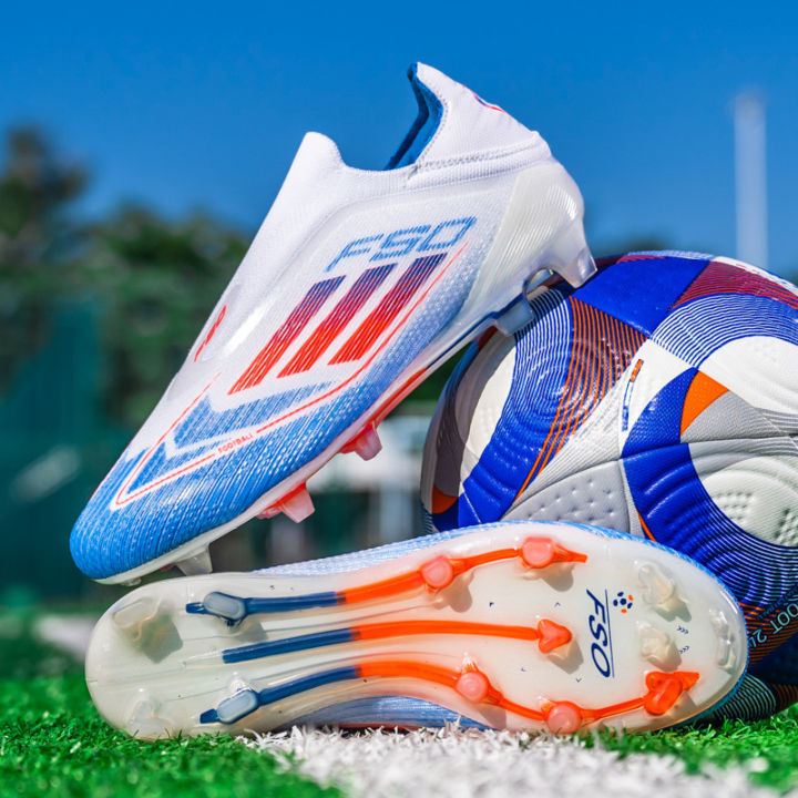 New seamless football shoes for boys and teenagers AG Long-spike ...