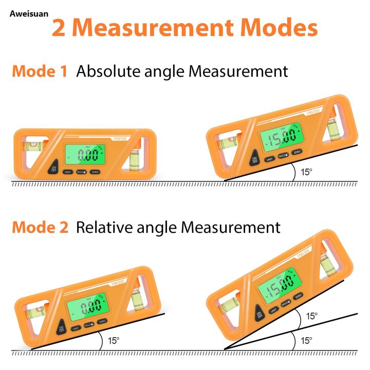 Aweisuan Magnetic Digital Angle Meter Absolute Relative Measurement ...