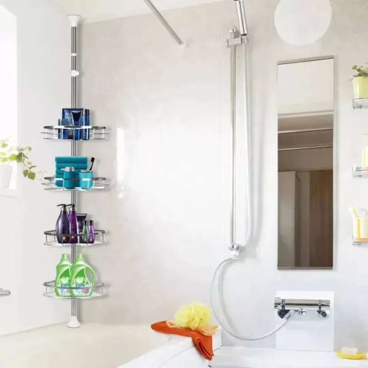 Multi Corner Shelf - 4 Tier Multi Use Rack Corner Shelf Holder Shelves ...