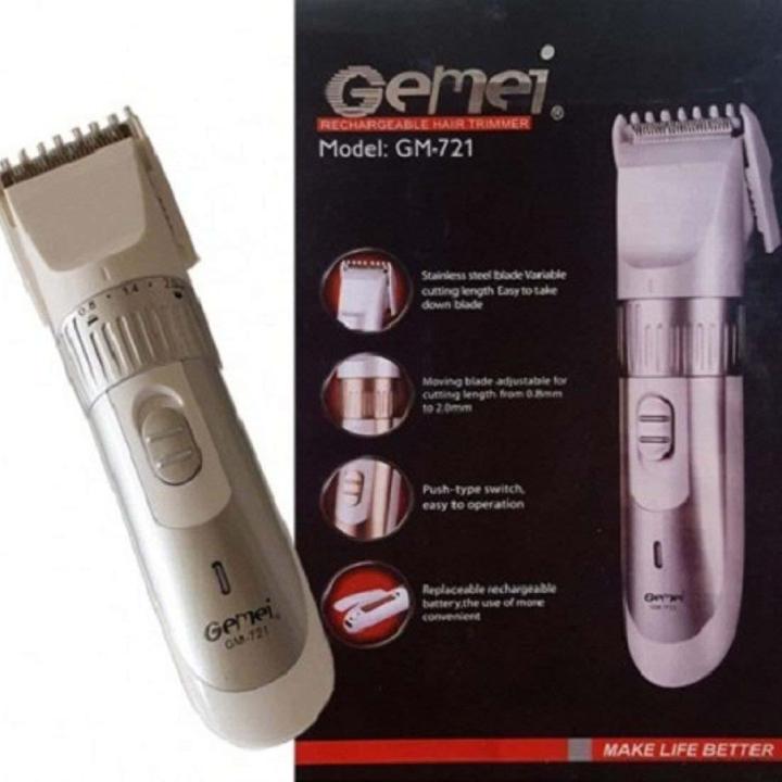 Gemei Grey Gm-721 Rechargeable Hair Trimmer For Men | Daraz.com.np
