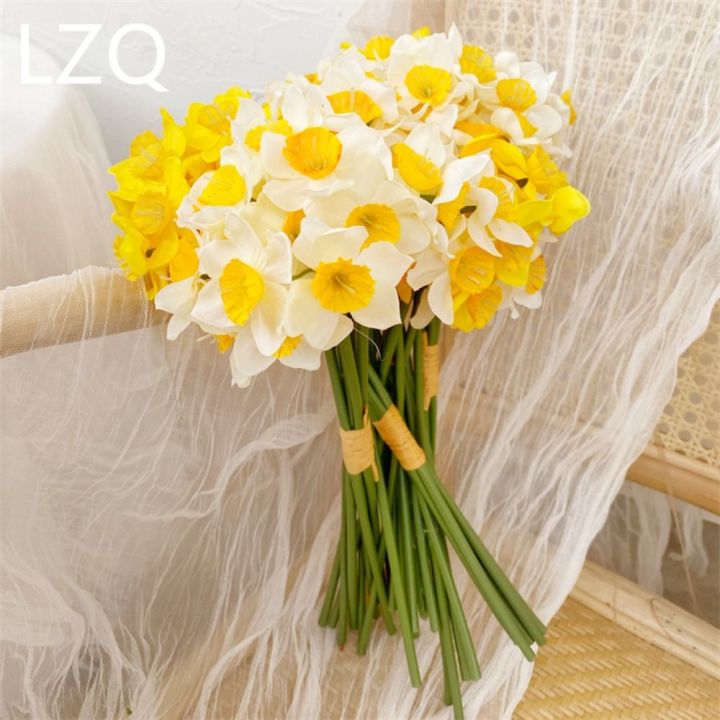 6PCS/Bundle Spring New Artificial Narcissus Flower Beautiful Wedding ...