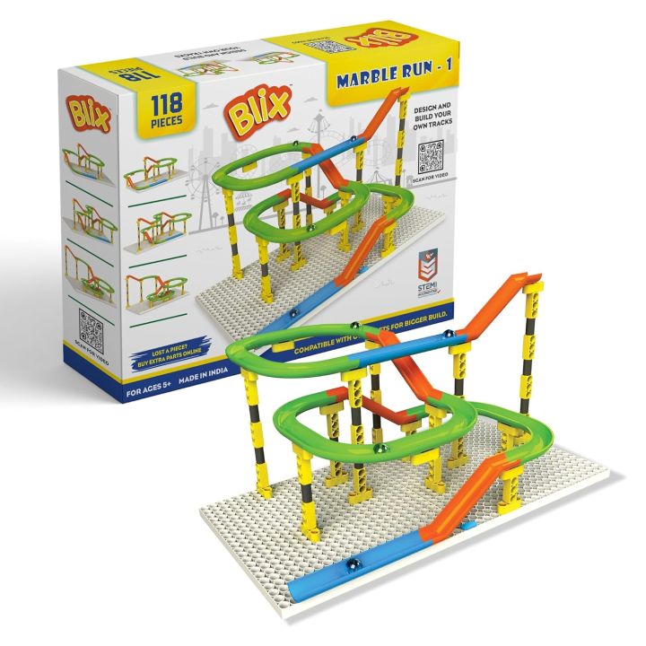 Blix Marble Run- 1 | Plastic Marble Tracks For Kids | Age 5+ | 4 ...