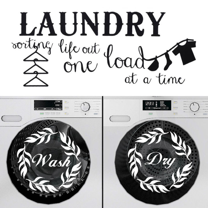 Apartment DIY Washing Machine Removable Home Decor Symbol Wall Sticker ...