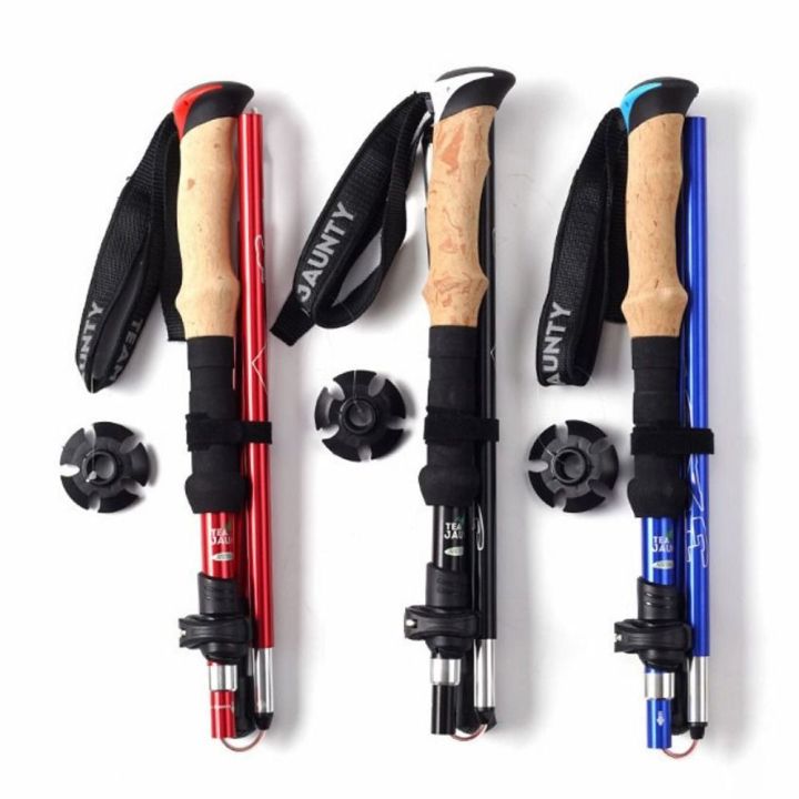 Expandable Aluminum Outdoor Trekking Poles 5 Section EVA Walking Sticks ...