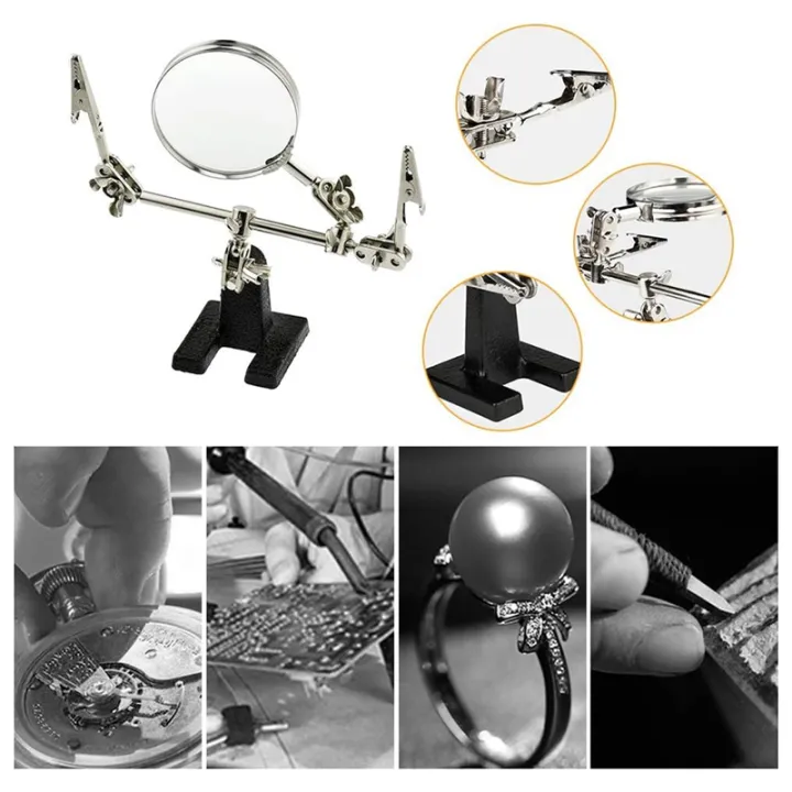 Helping Hands Magnifier with Dual Adjustable Alligator Clips in 2.5x ...