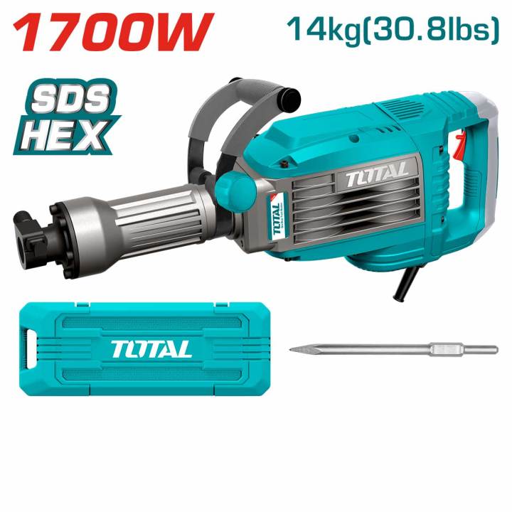 TOTAL Brand New 1700W Demolition Breaker HEX Chuck System TH217068 ...