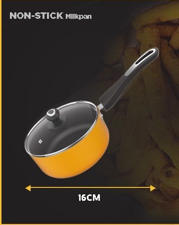 Preethi CSW026 Dura Collection Non Stick Milk Pan, 16 cm, with Glass ...