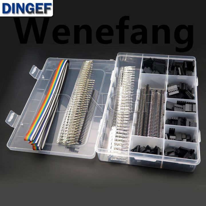 Wenefang 1550PCS/Set 2.54mm Dupont Connector Kit Headers Male Female ...