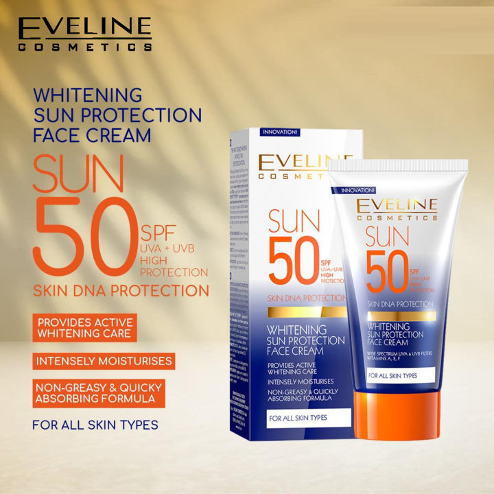 Eveline Skin DNA Sun Protection Face Cream SPF 50 UVA/UVB - 50 ml ...