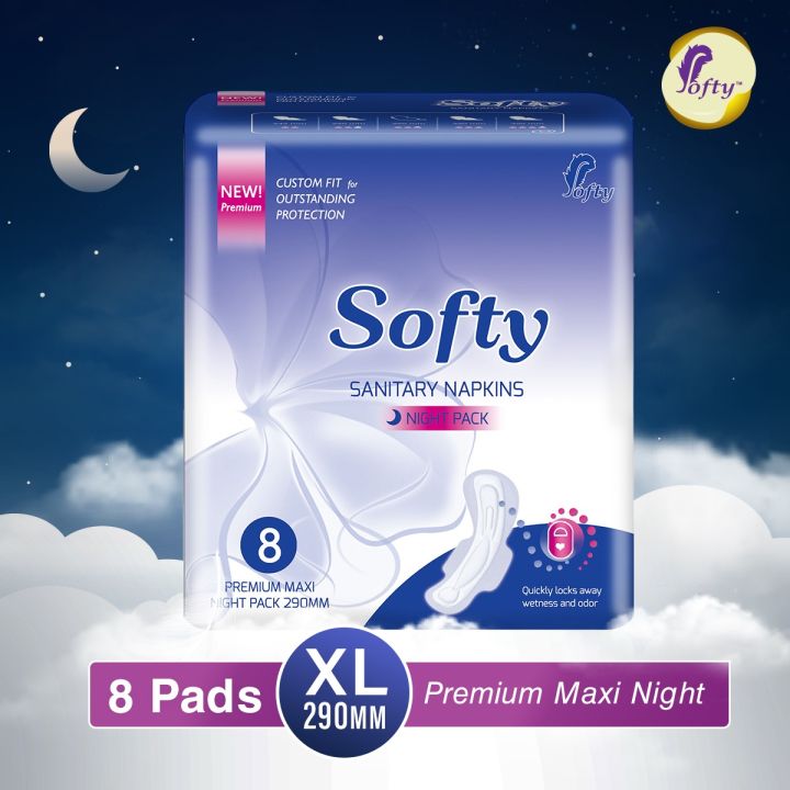 SOFTY Sanitary Napkins Night XL 290mm 8pads/Pack. Rash Free | Daraz.com.np