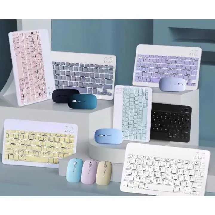 Keyboard and Mouse Combo, Cute Bluetooth Keyboard with Slicent Mouse ...