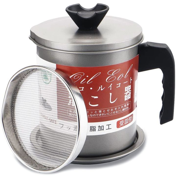 Grease Container with Stainless Steel Storage Pot for Cooking or Frying ...