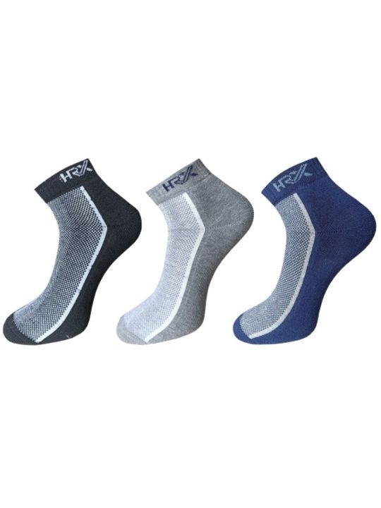 HRX by Hrithik Roshan Pack Of 3 Assorted Ankle Length Socks For Men ...