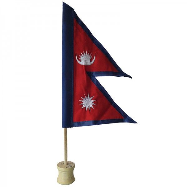 National Flag of Nepal / Polyester fabric Nepal flag 9 inchWith stand ...