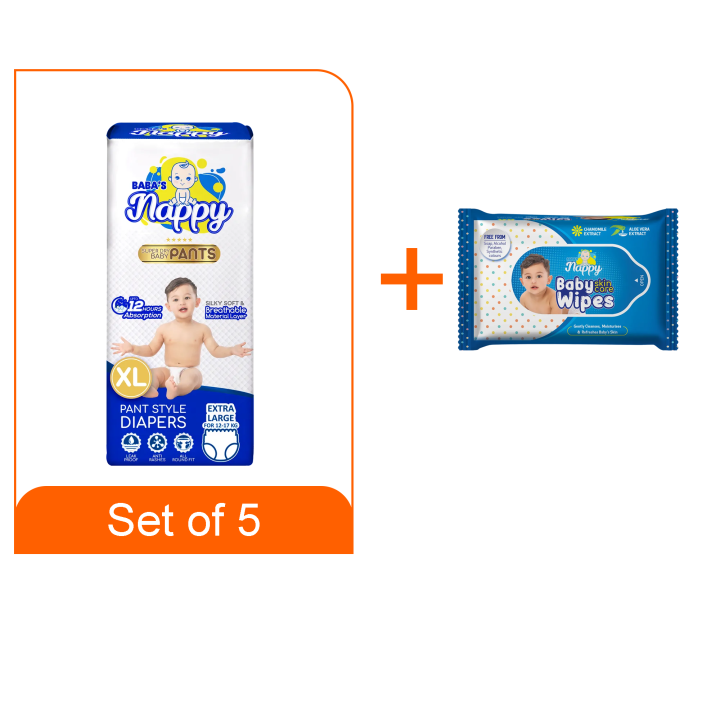 Baba's Nappy Baby Pull Up Diaper 4pcs XL Set of 5 + Baba's Nappy Baby ...