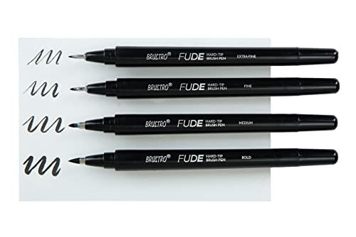 Fude Hard-tip Black Ink Brush Pen Set of 4 | Daraz.com.np