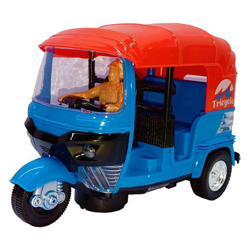 Multicolor Tricycle Auto Rickshaw Toys – Bump & Go Toy With Sound ...
