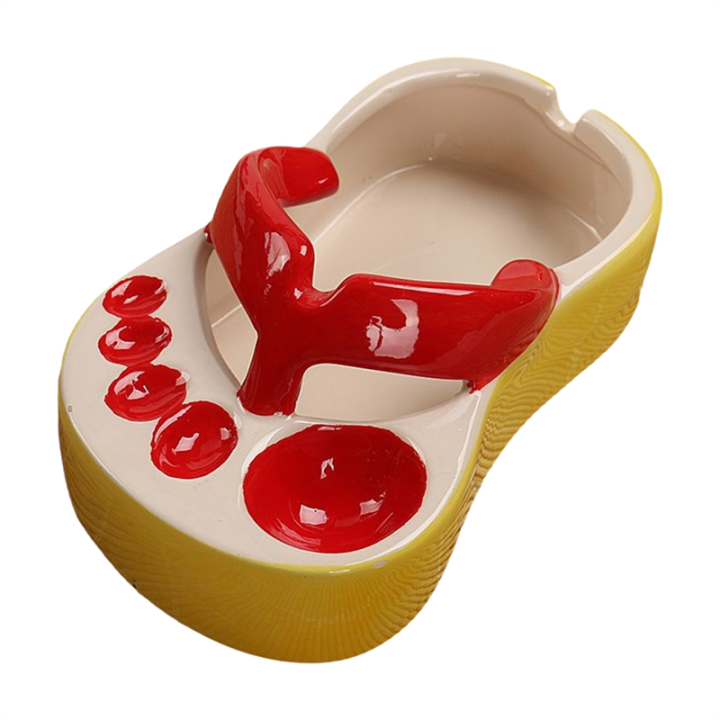 Flip-Flops Cartoon French Fries Plate Flip-Flop Footprint Ceramic Dip ...