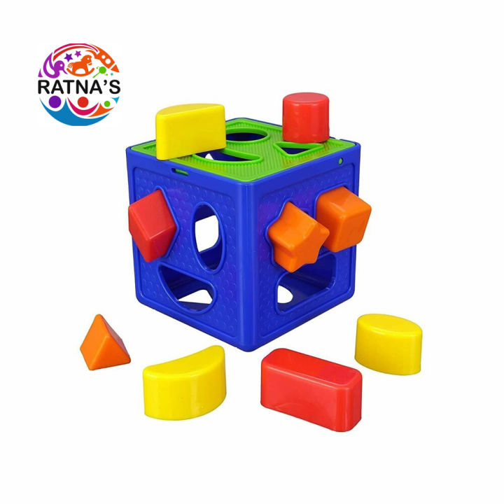 Ratna’s 18 Pieces Shape & Color Sorting Cube Geometric Shapes Sorting ...