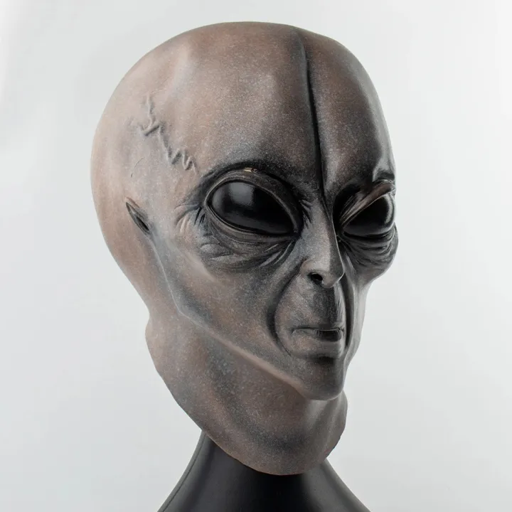 Authentic Latex Alien Skull Mask Party Costume UFO Props Horror Masks ...