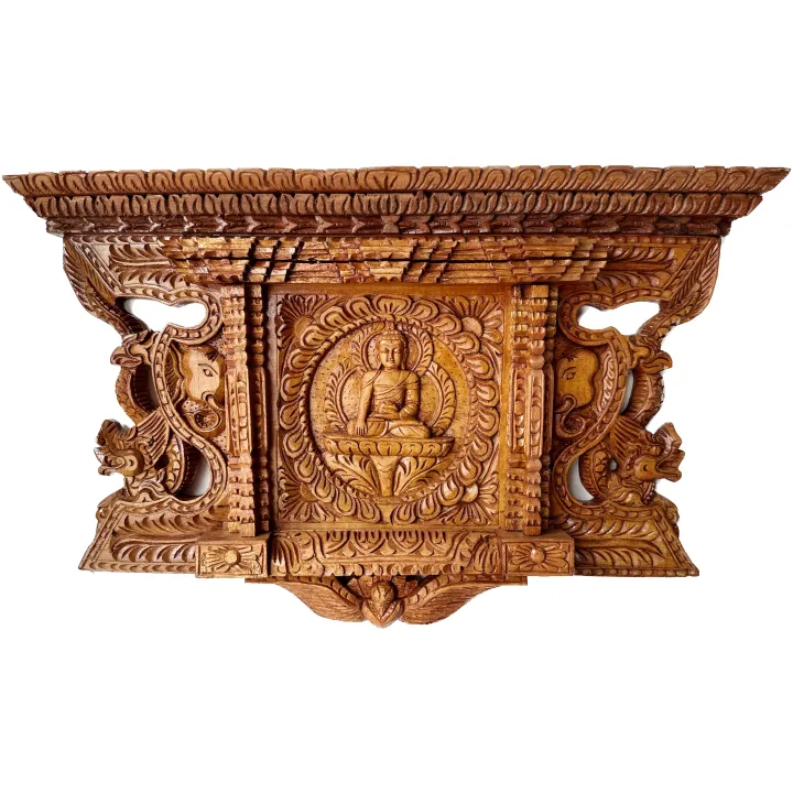 Wooden Hand-Carved Buddha Window/Jhyal Medium Size Wall Decor | Daraz ...