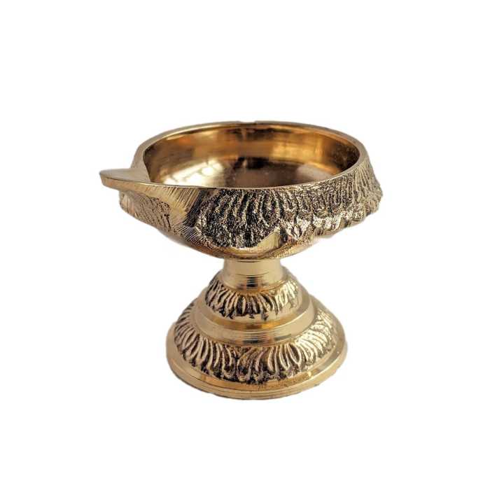 Axia Krafts Traditional Brass Puja Diyo With Stand-2" | Daraz.com.np