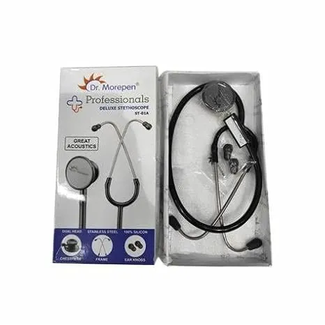 Dr. Morepen Professionals ST-01 Deluxe Stethoscope (Black) Great ...