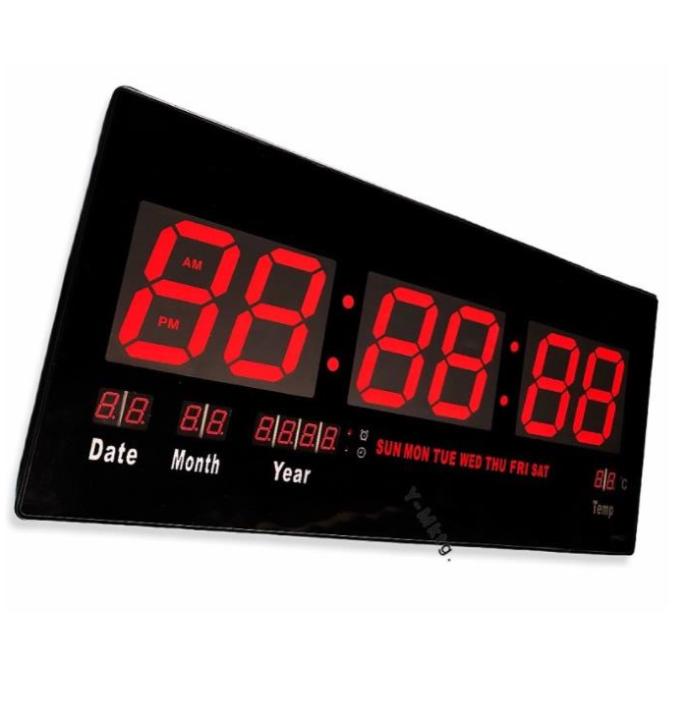 LED Digital Calendar JH4600 l Digital LED Wall Clock With Calendar and ...