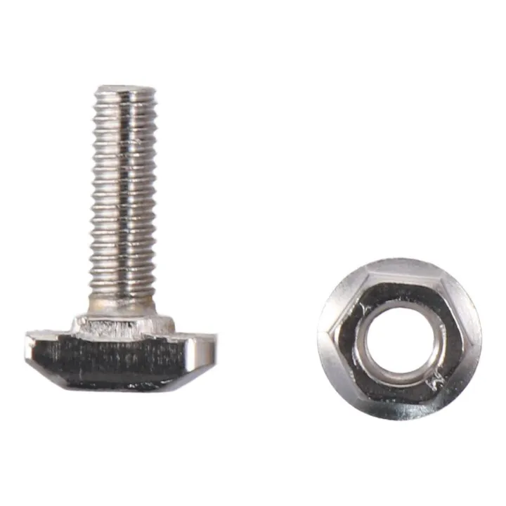 20 Sets Wear Resistance M6x20mm T Slot Drop-in Bolt Carbon Steel Flange ...