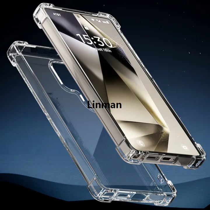Linman Transparent TPU Case For Samsung Galaxy S25 S24 Ultra Shockproof ...