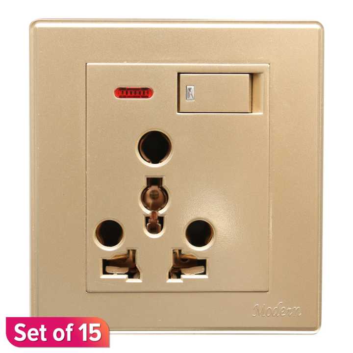 Golden Modern 1 Plus Socket Set of 15 | Daraz.com.np
