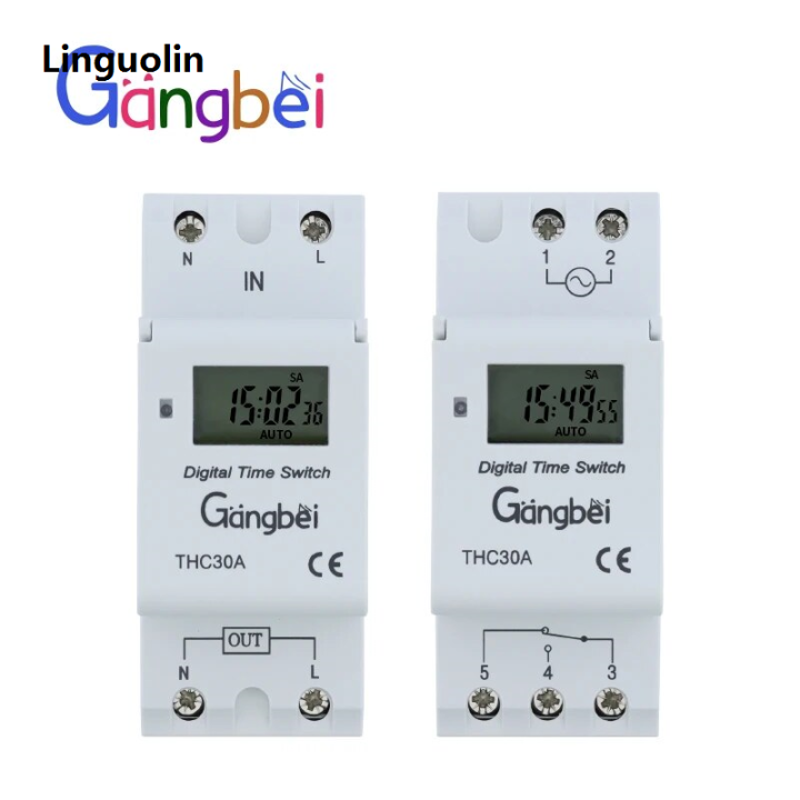 Linguolin Weekly 7 Days Programmable Digital TIME SWITCH Relay Timer ...