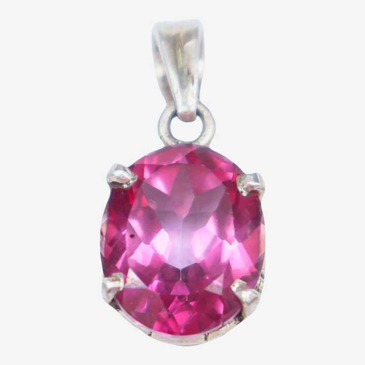 Unisex Pink 925 Sterling Silver/ Pure Silver Pendant | Daraz.com.np