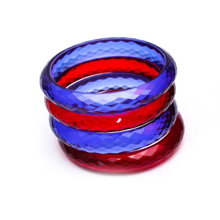 Blue/Red Crystal Simple Bangles | Daraz.com.np