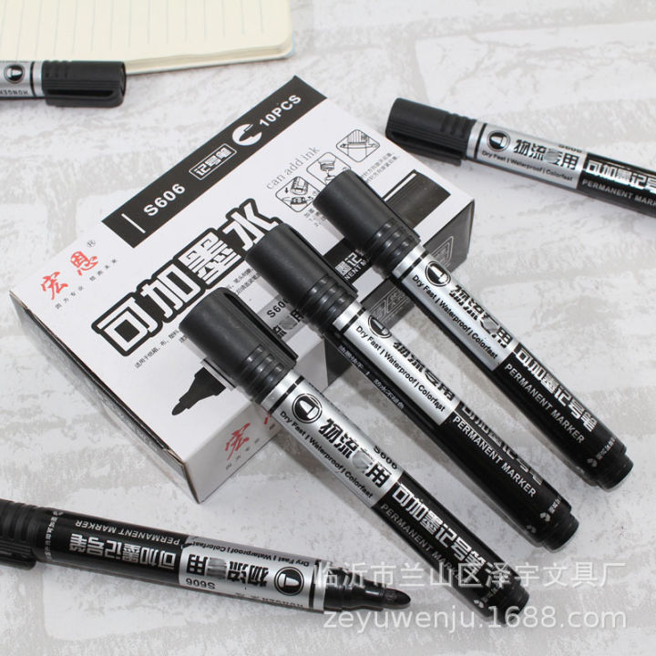 【Mega Sale】New Mark Pen Black Red Blue Signature Head Ink Express Pen ...