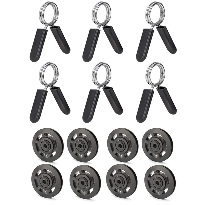 NAMUNY 8Pcs 95mm Black Bearing Pulley Wheel Cable & 6 Pack 1 Inch (25 ...