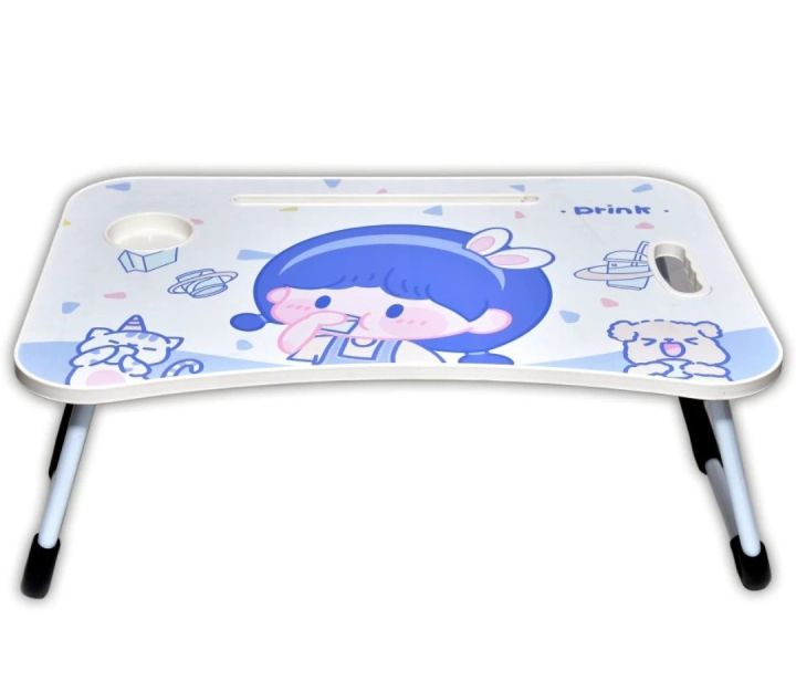 Cartoon Printed Multipurpose Foldable Laptop Bed Table - Portable Study ...