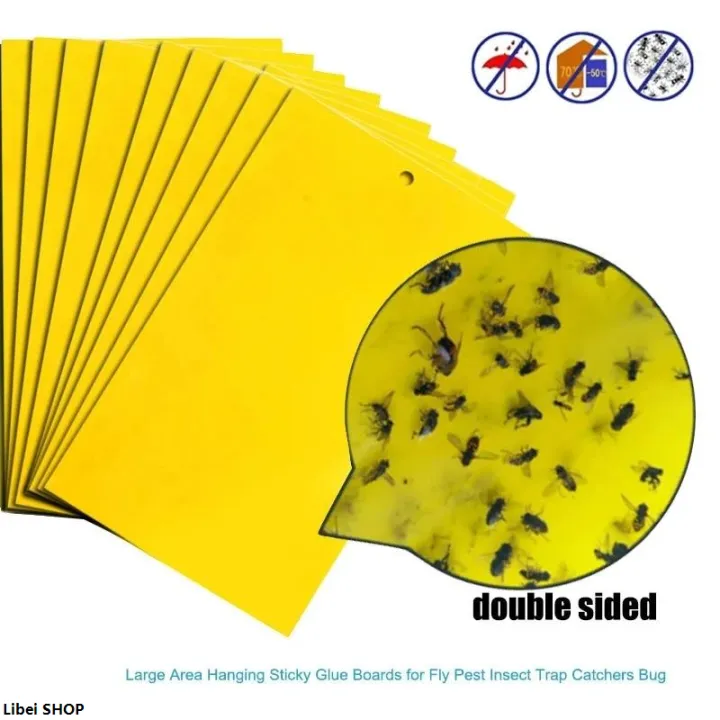Libei SHOP【2025 Version】 5/10/20/30/50pcs Yellow Greenhouse StickyTraps ...