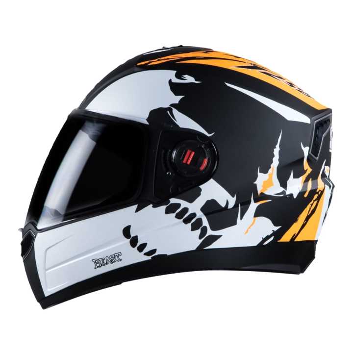 Steelbird Sba-1 Beast Matt Black With Orange Color 580Mm Full-Face ...