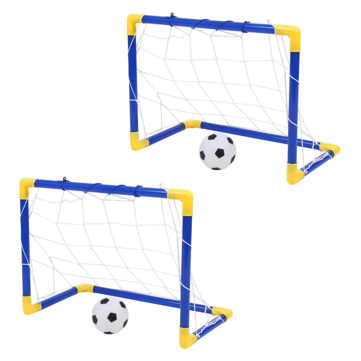 8X Indoor Mini Folding Football Soccer Ball Goal Post Net Set+Pump Kids ...