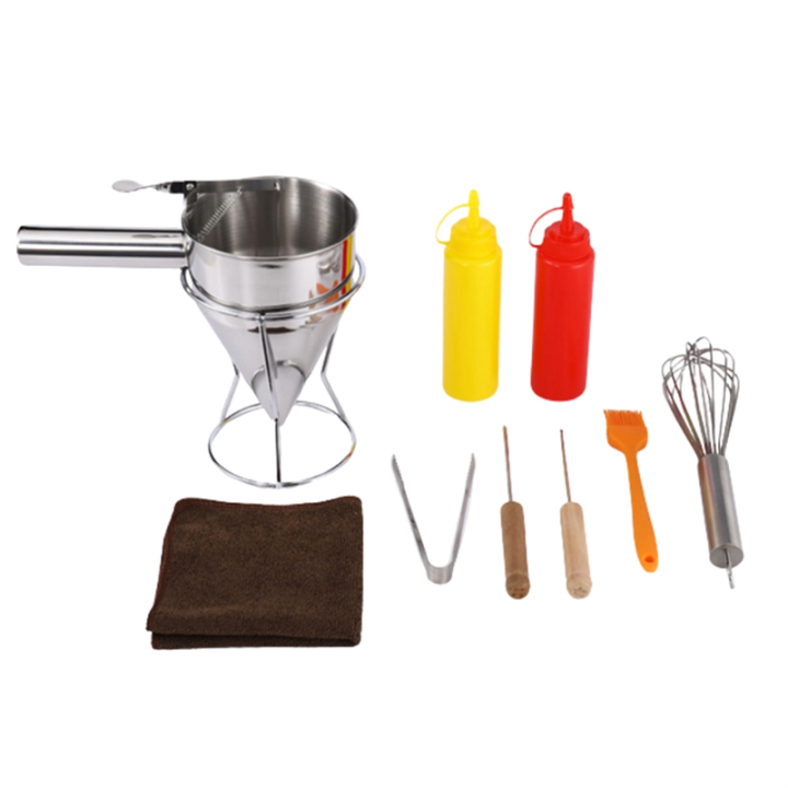 10 PCS Octopus Ball Liquid Funnel Set Octopus Ball Cooking Funnel with ...
